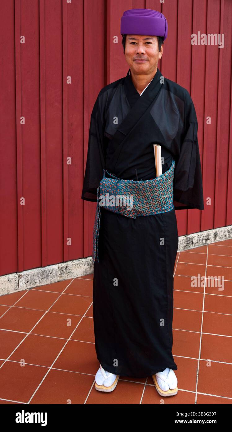 Ryukyuan (Ryukyu Islands indigenous people) dressed in traditional ...