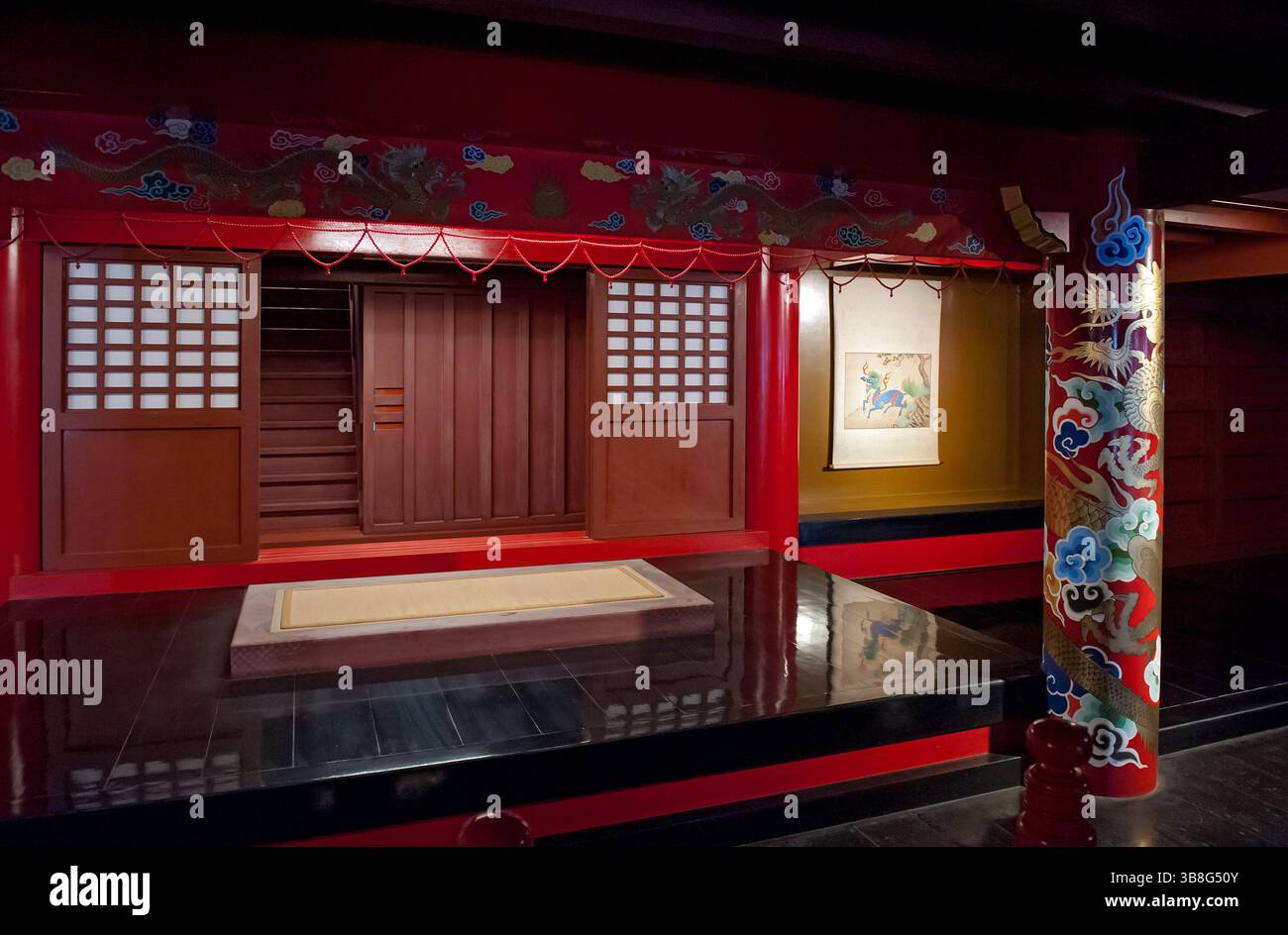 The Seiden (main hall) of Shuri Castle is a Ryukyu Kingdom "gusuku ...