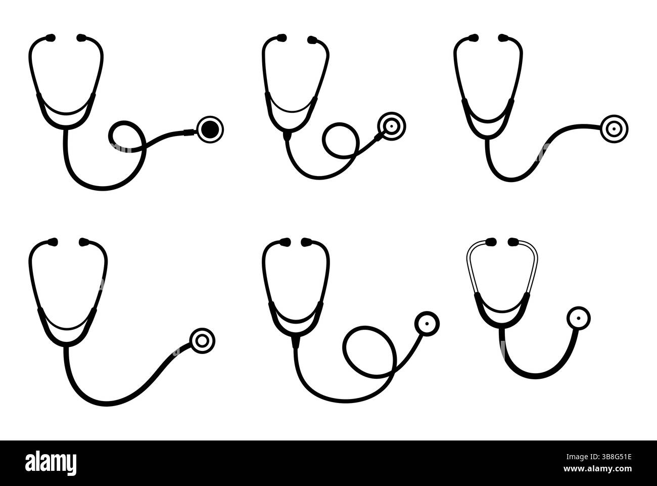vector set of stethoscope icons, stethoscope silhouette Stock Vector Image & Art - Alamy