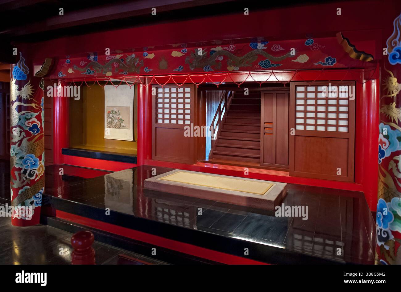 The Seiden (main hall) of Shuri Castle is a Ryukyu Kingdom "gusuku ...