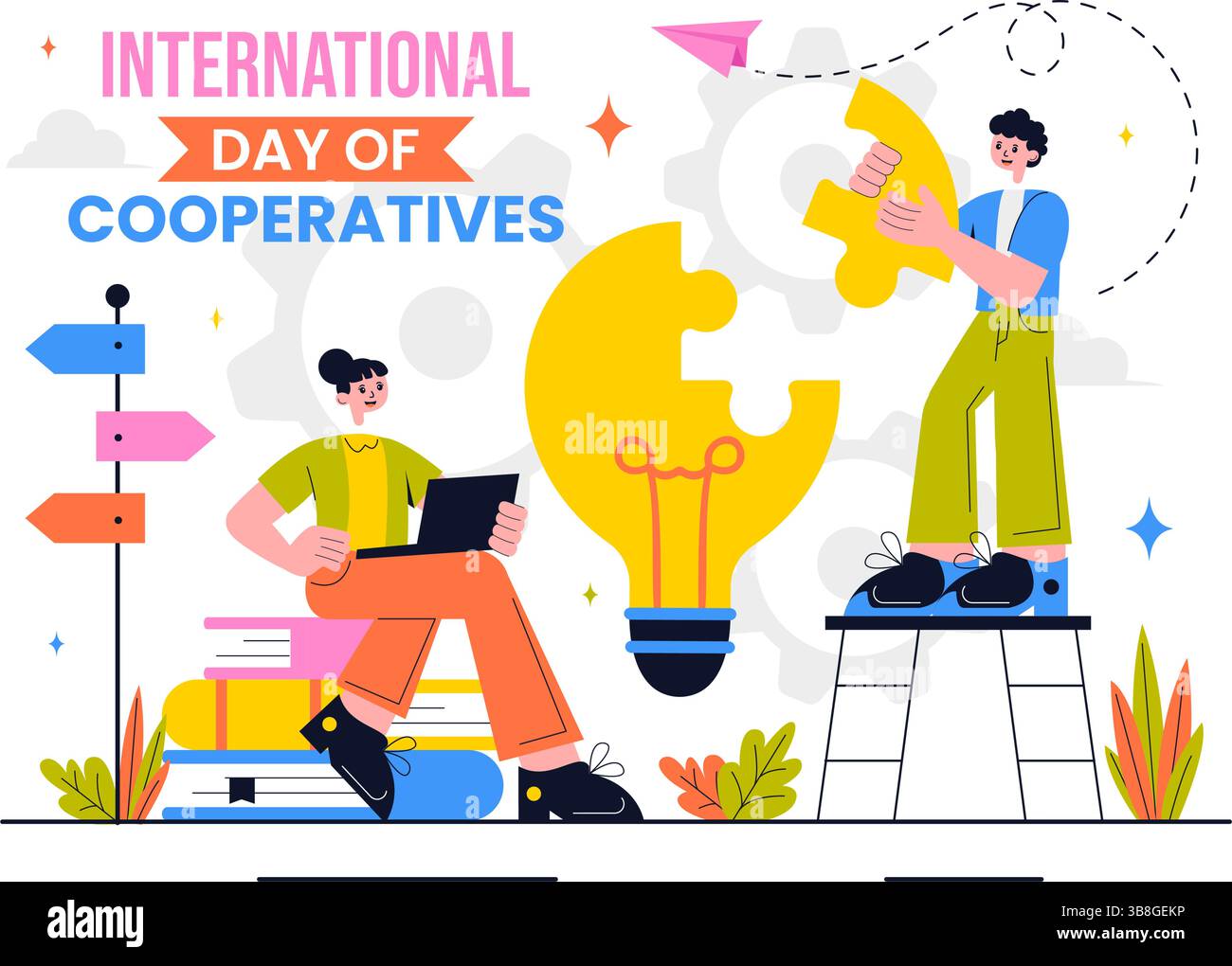 International Day of Cooperatives Vector Illustration Featuring People ...