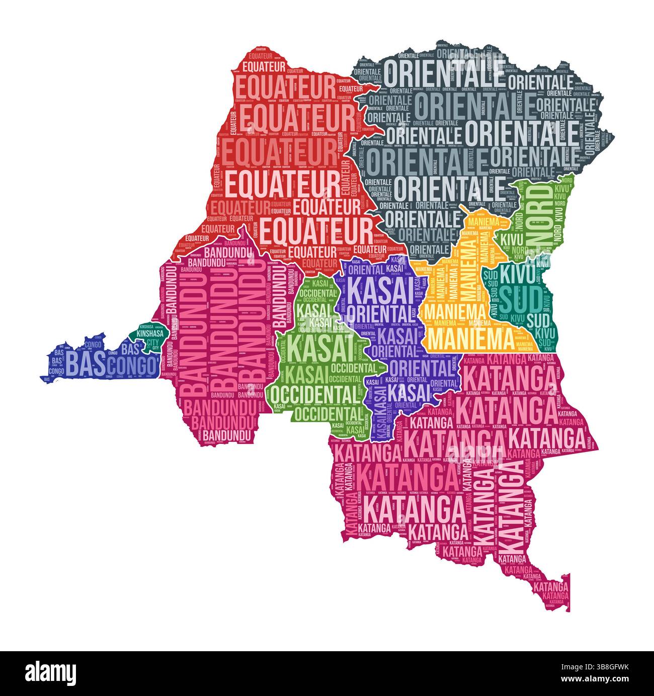 Democratic Republic of the Congo shape. Country word cloud with ...