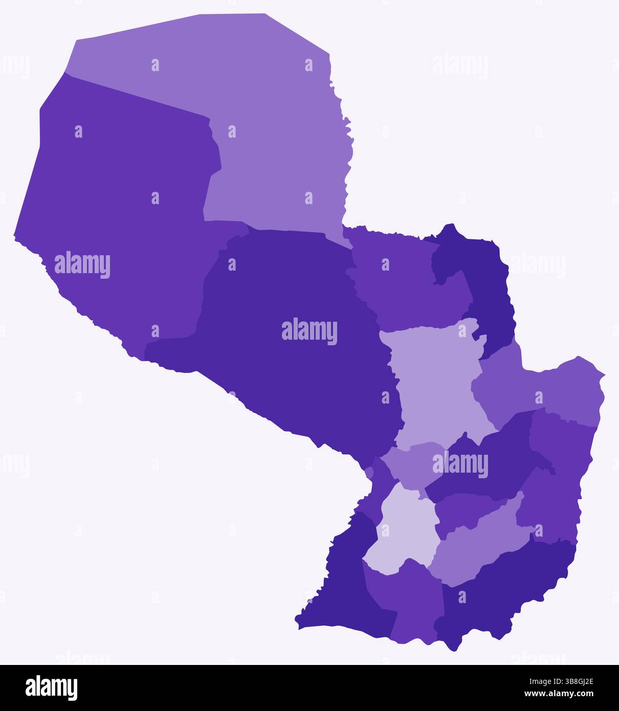 Map of Paraguay with regions. Just a simple country border map with ...