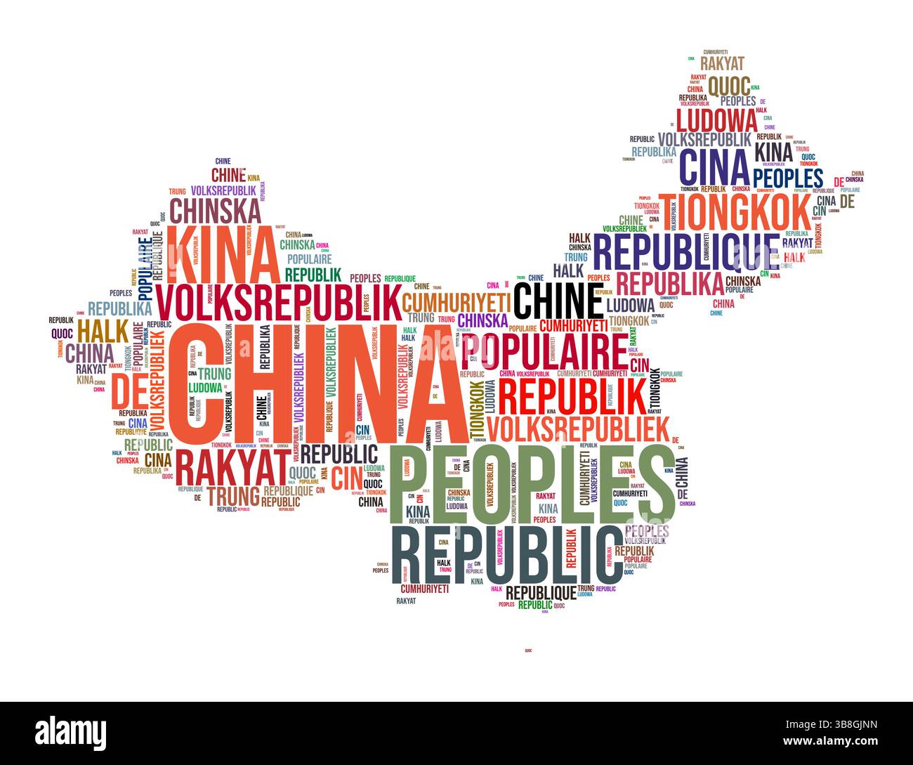 China country shape word cloud. Typography style country illustration ...