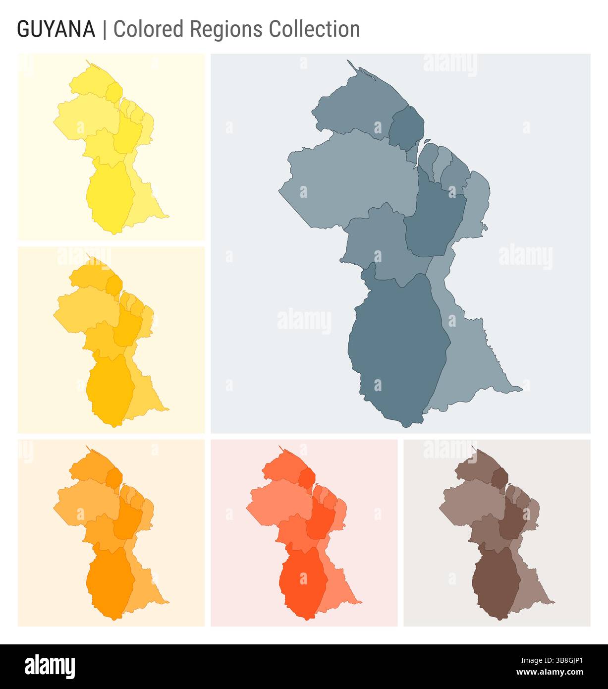 Guyana colors map hi-res stock photography and images - Alamy