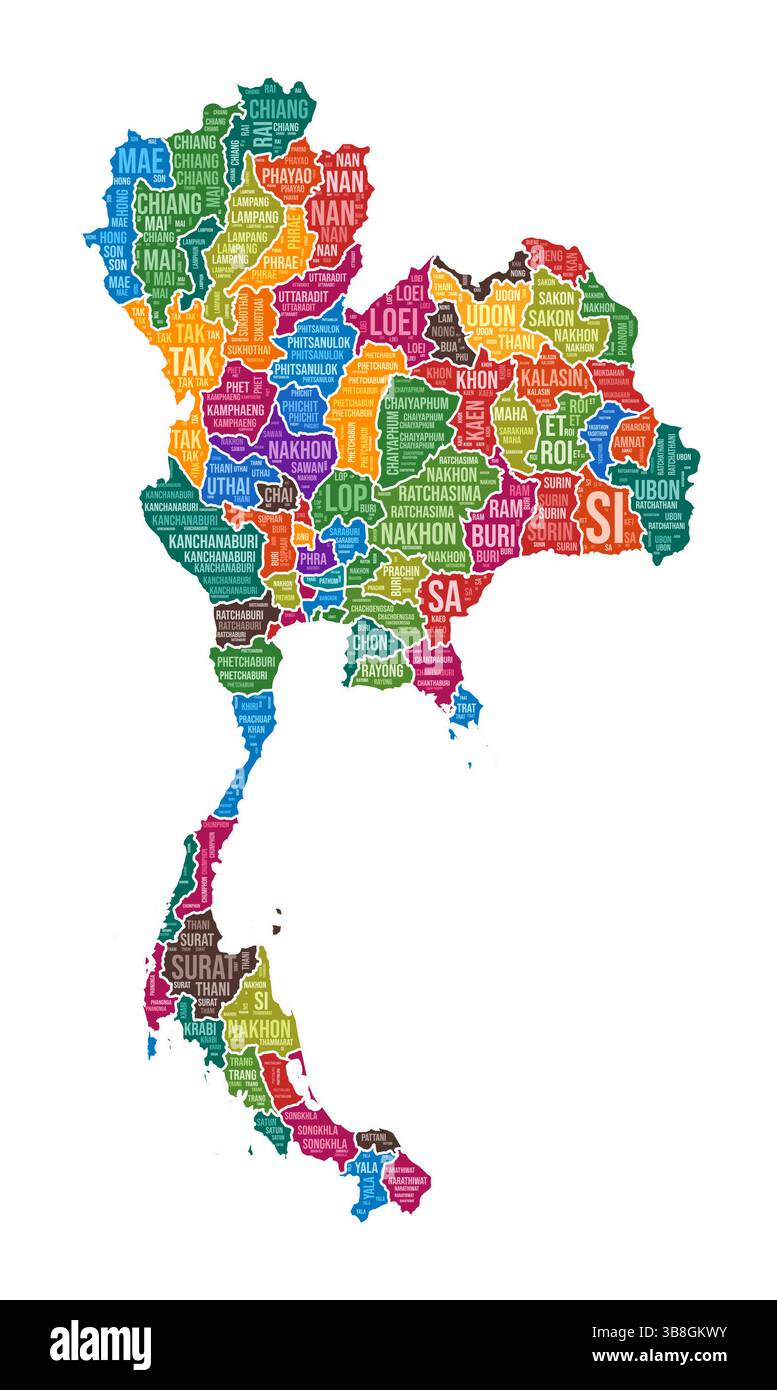 Map of thailand regions hi-res stock photography and images - Alamy