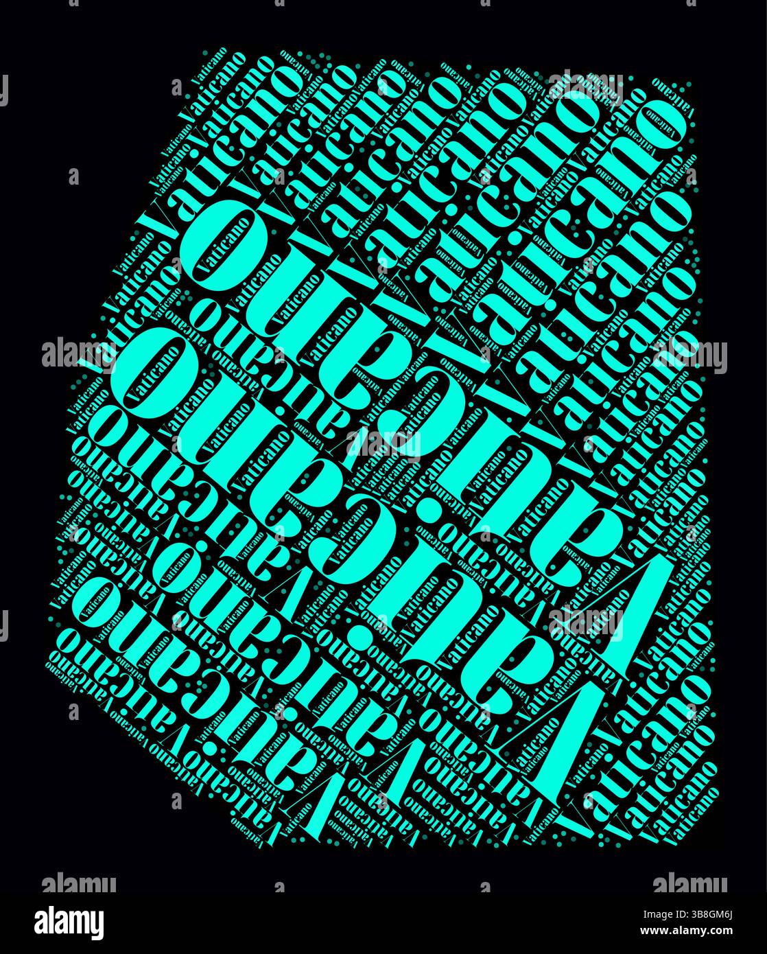 Vatican City Word Cloud. Region names of the country in the Italian ...