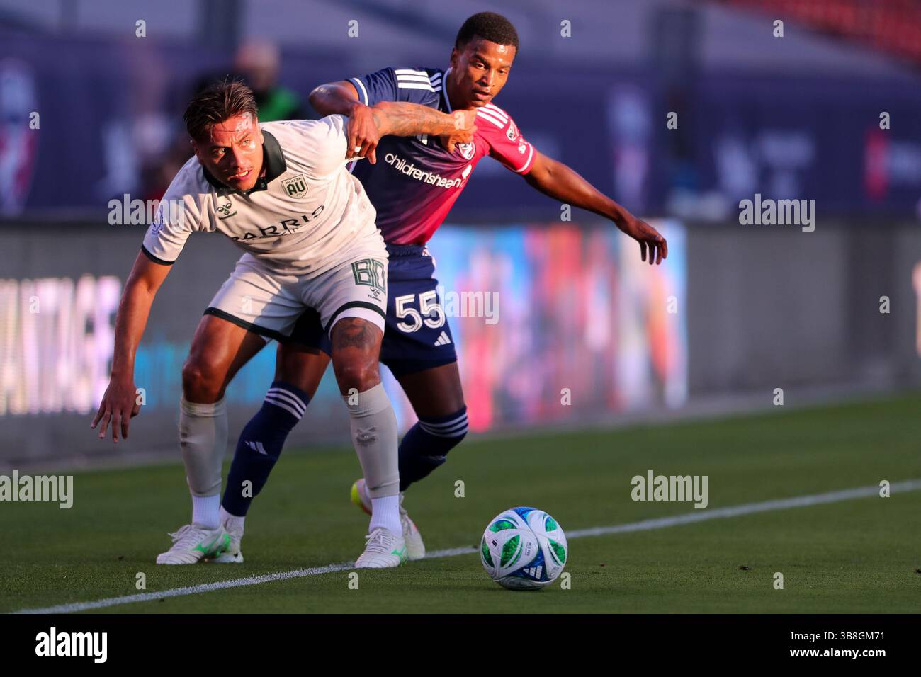 Frisco, Texas, USA. 7th May, 2025. FC Dallas' RAMIRO (55) heads the ...