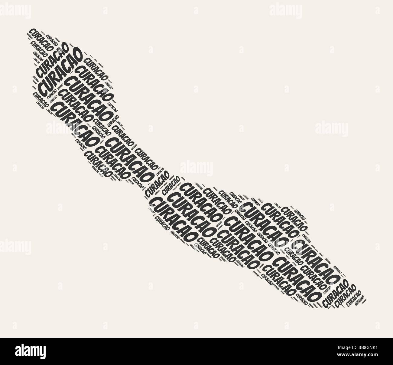 Curacao Word Cloud. Country with regional division. Curacao typographic ...