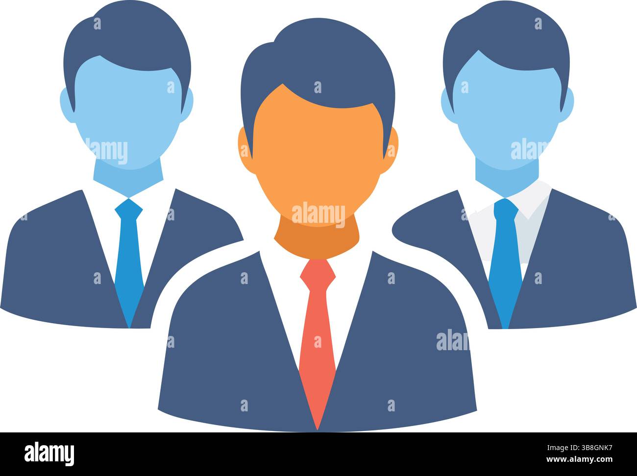 Abstract Digital Illustration of Three Business Professionals in Formal ...