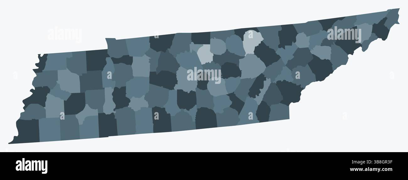 Map of Tennessee with counties. Just a simple state border map with ...