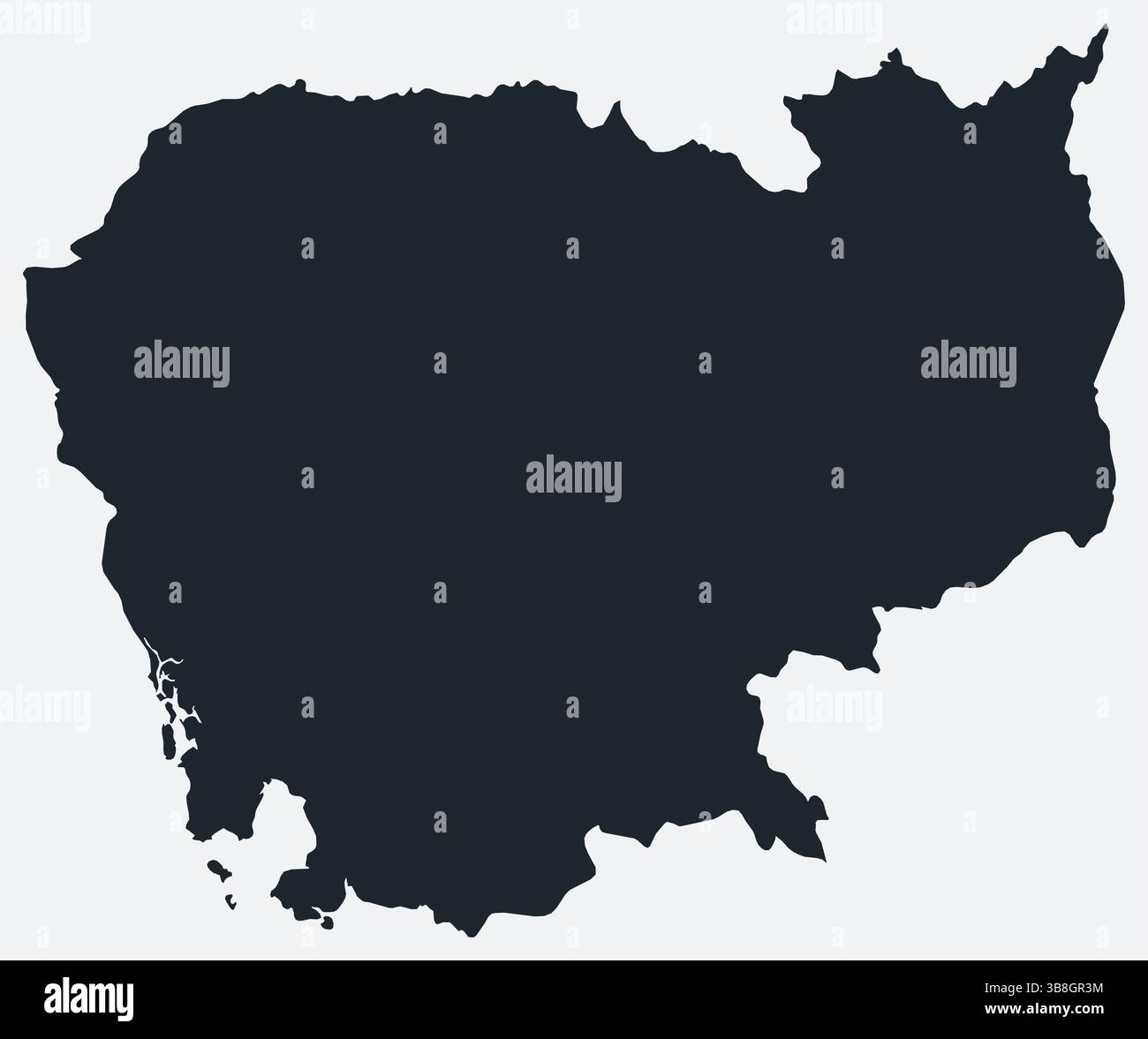 Cambodia map. Just a simple border map. Shape of the country. Flat ...