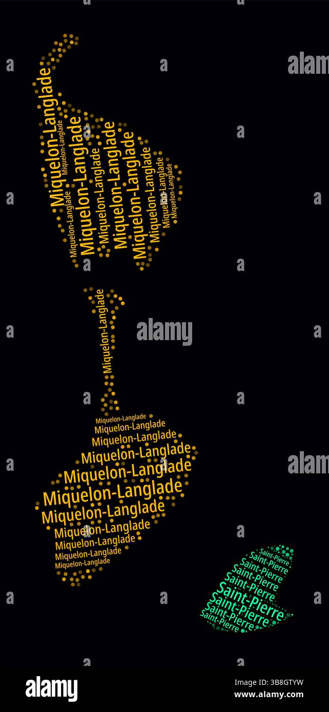 Saint Pierre and Miquelon word cloud. Region names of the country in ...