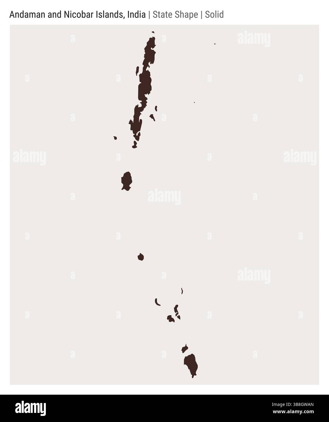 Andaman and Nicobar Islands, India. Simple vector map. State shape ...