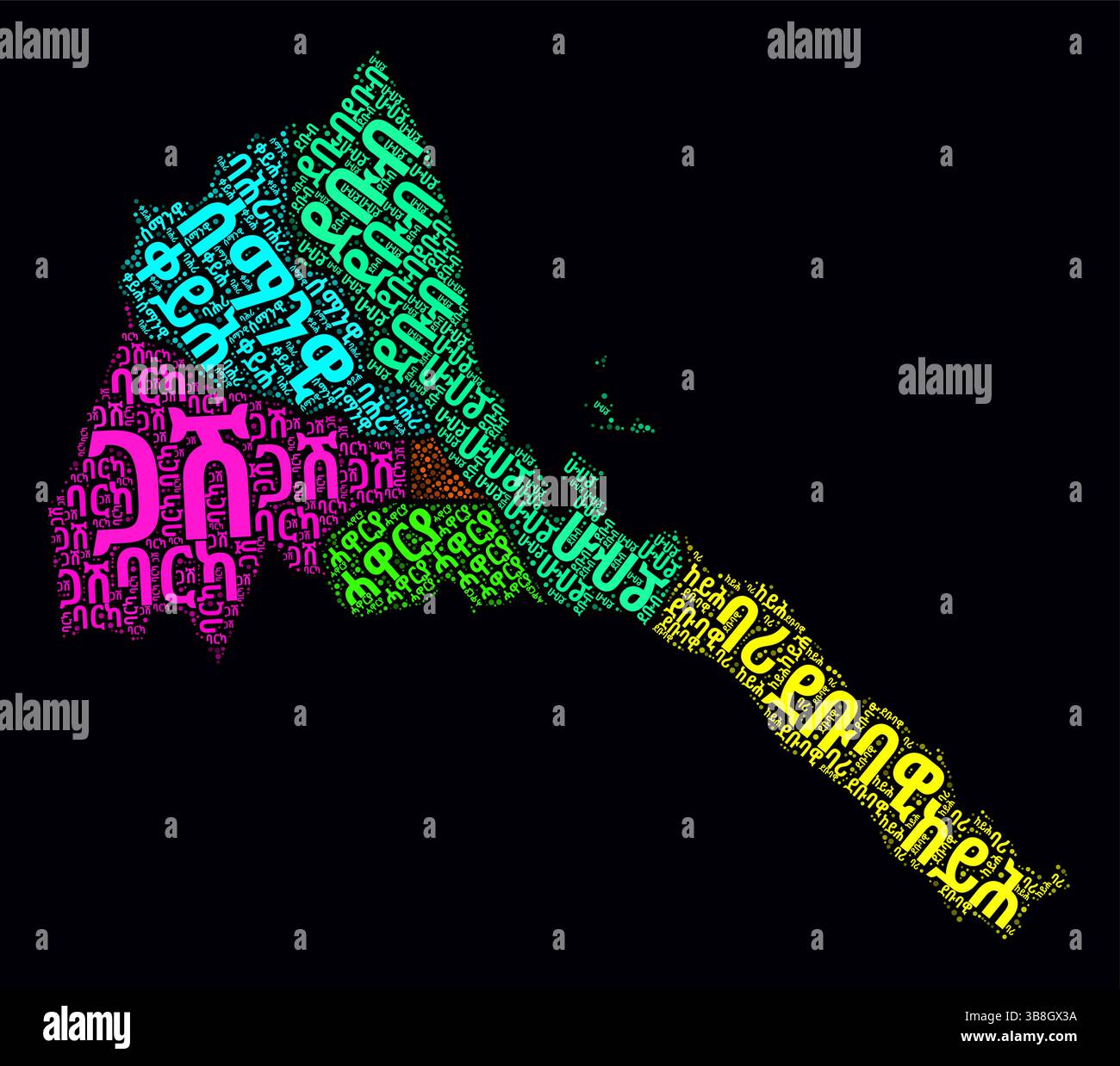Eritrea Word Cloud. Region names of the country in the Tigrinya ...