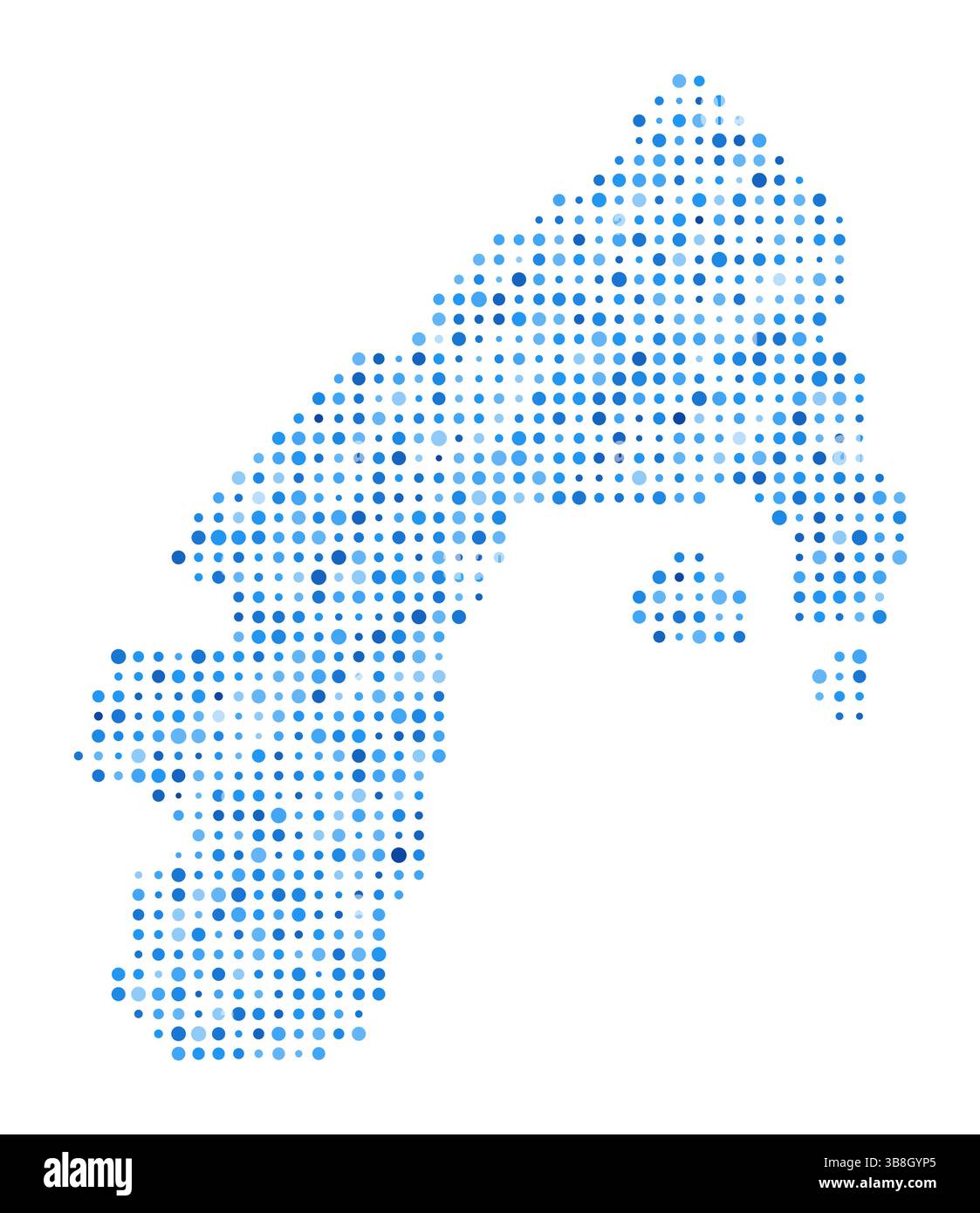 Water Island Dot Map. Digital Style Boundary Shape. Water Island vector ...