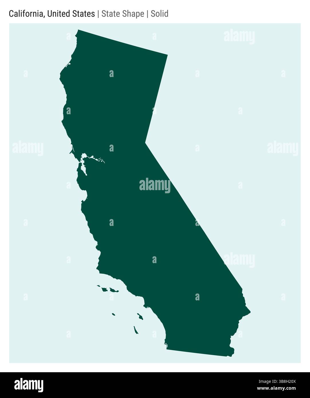 California, United States. Simple vector map. State shape. Solid style ...