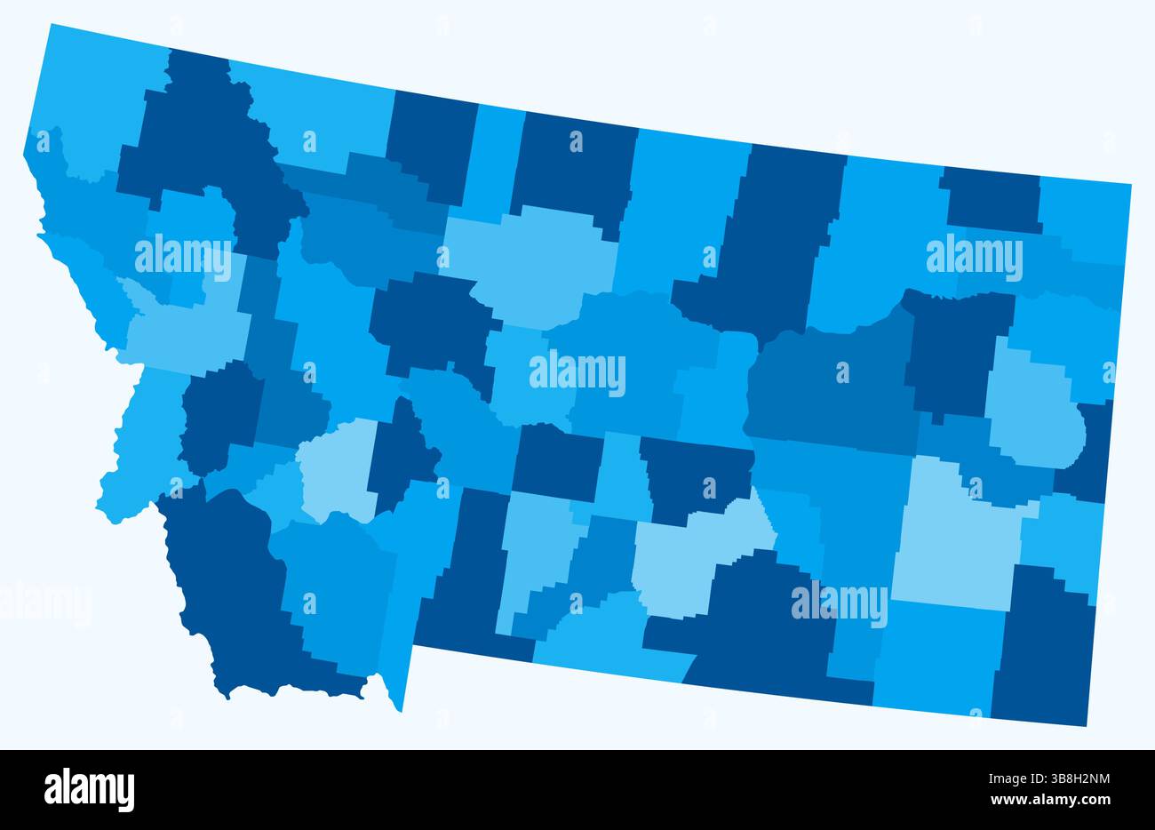 Map of Montana with counties. Simple state border map with county ...