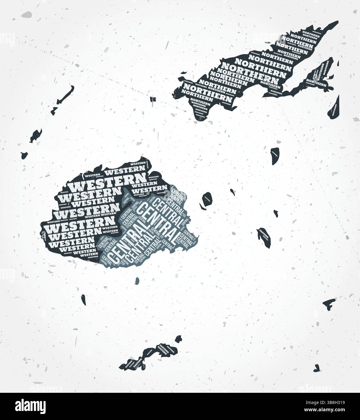 Fiji regions word clouds. Country shape on textured background. Fiji ...