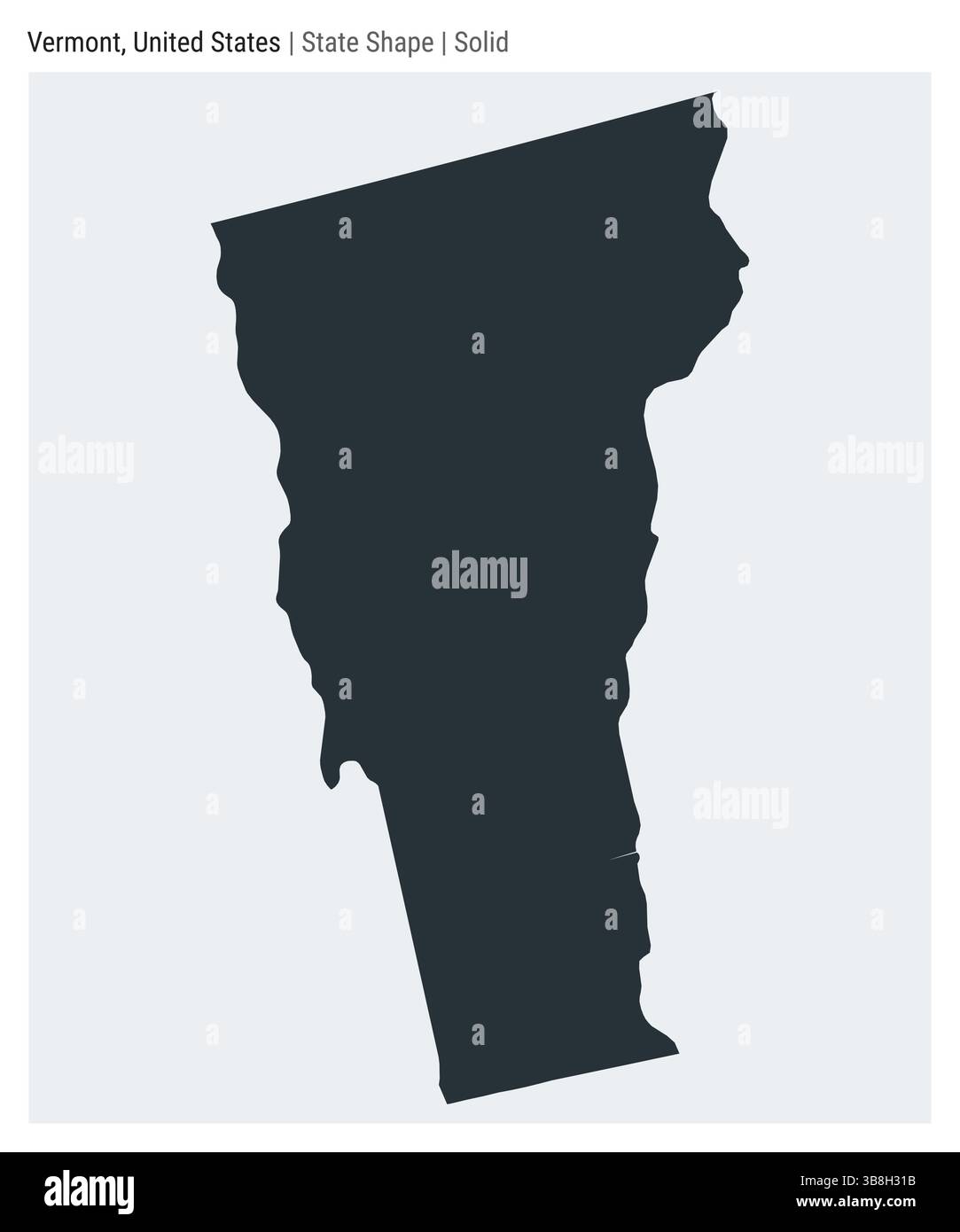 Vermont, United States. Simple vector map. State shape. Solid style ...