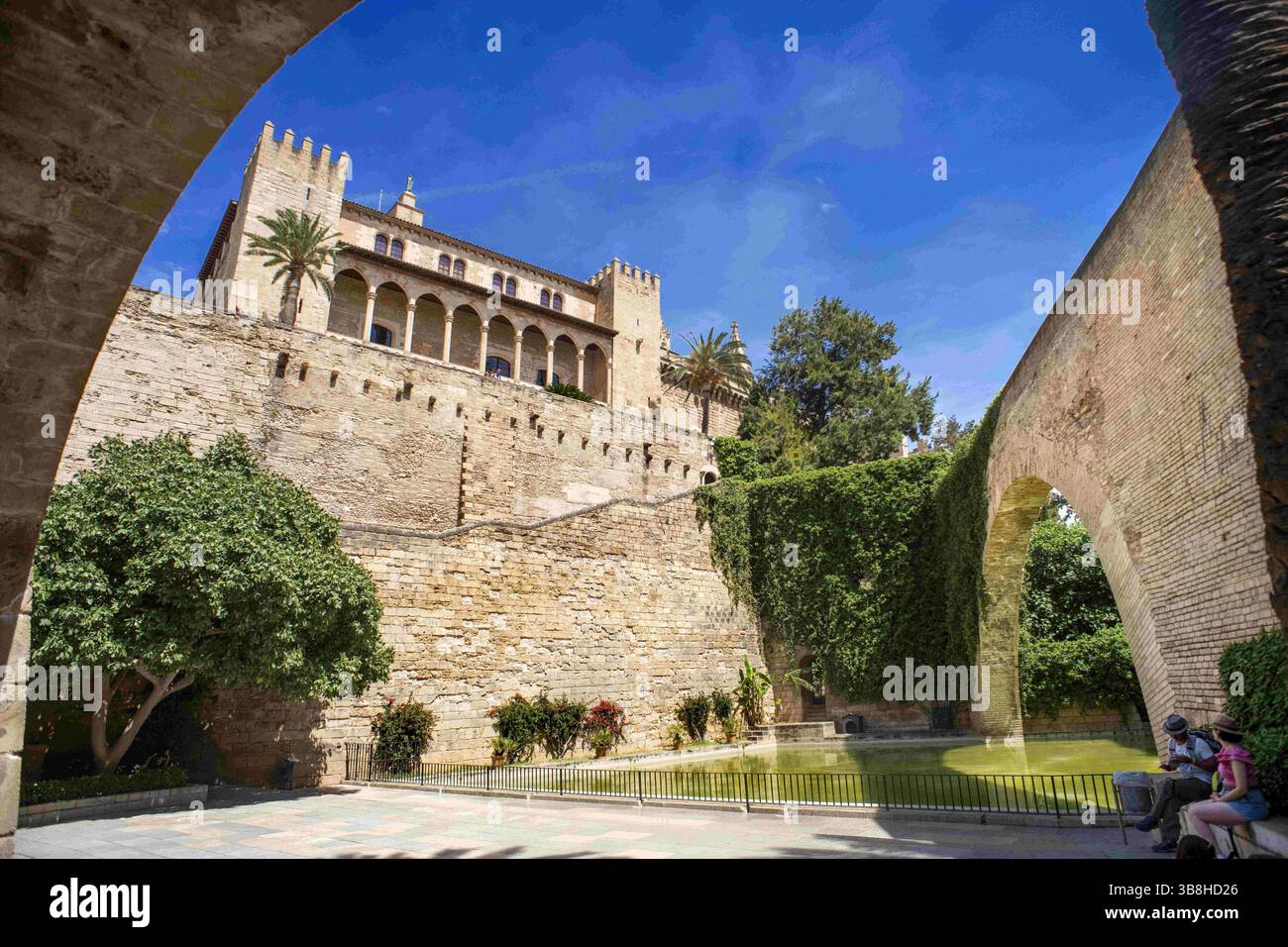 May 6, 2023, Mallorca, Baleares, Spain: Swan lake and the Historic ...