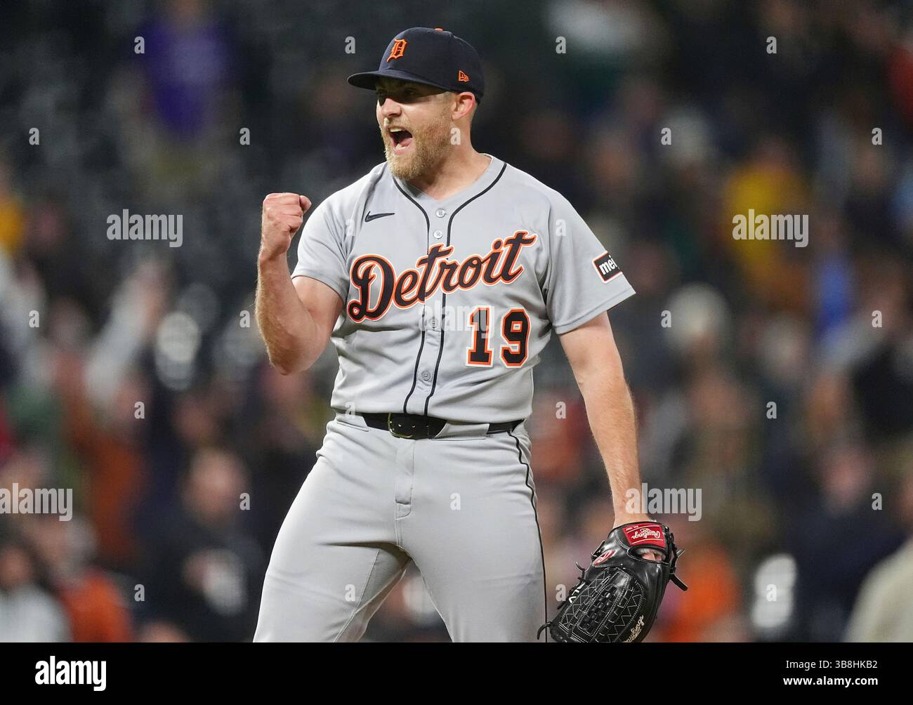 Detroit Tigers relief pitcher Will Vest reacts after Colorado Rockies ...