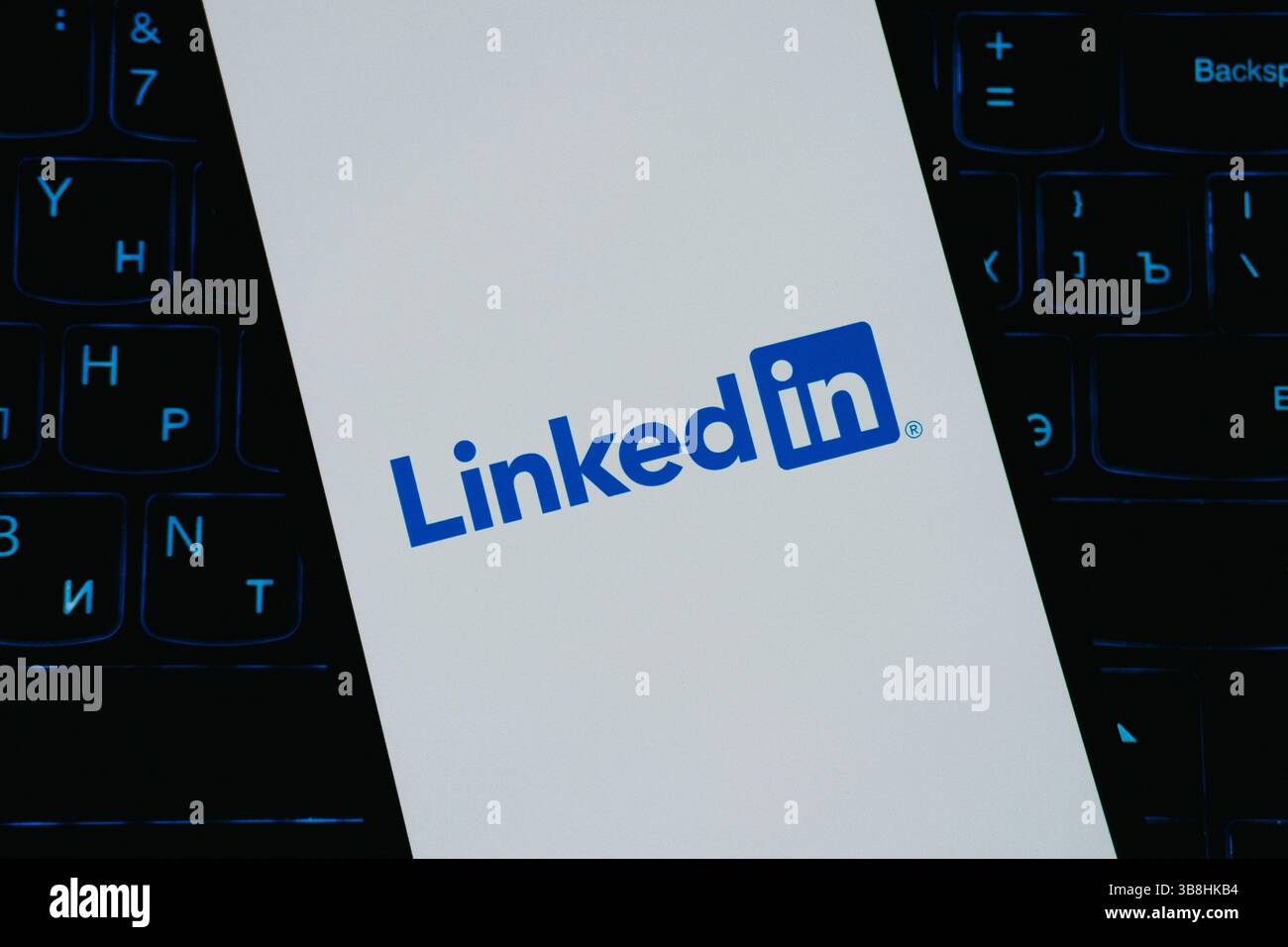 LinkedIn logo on the screen Stock Photo - Alamy