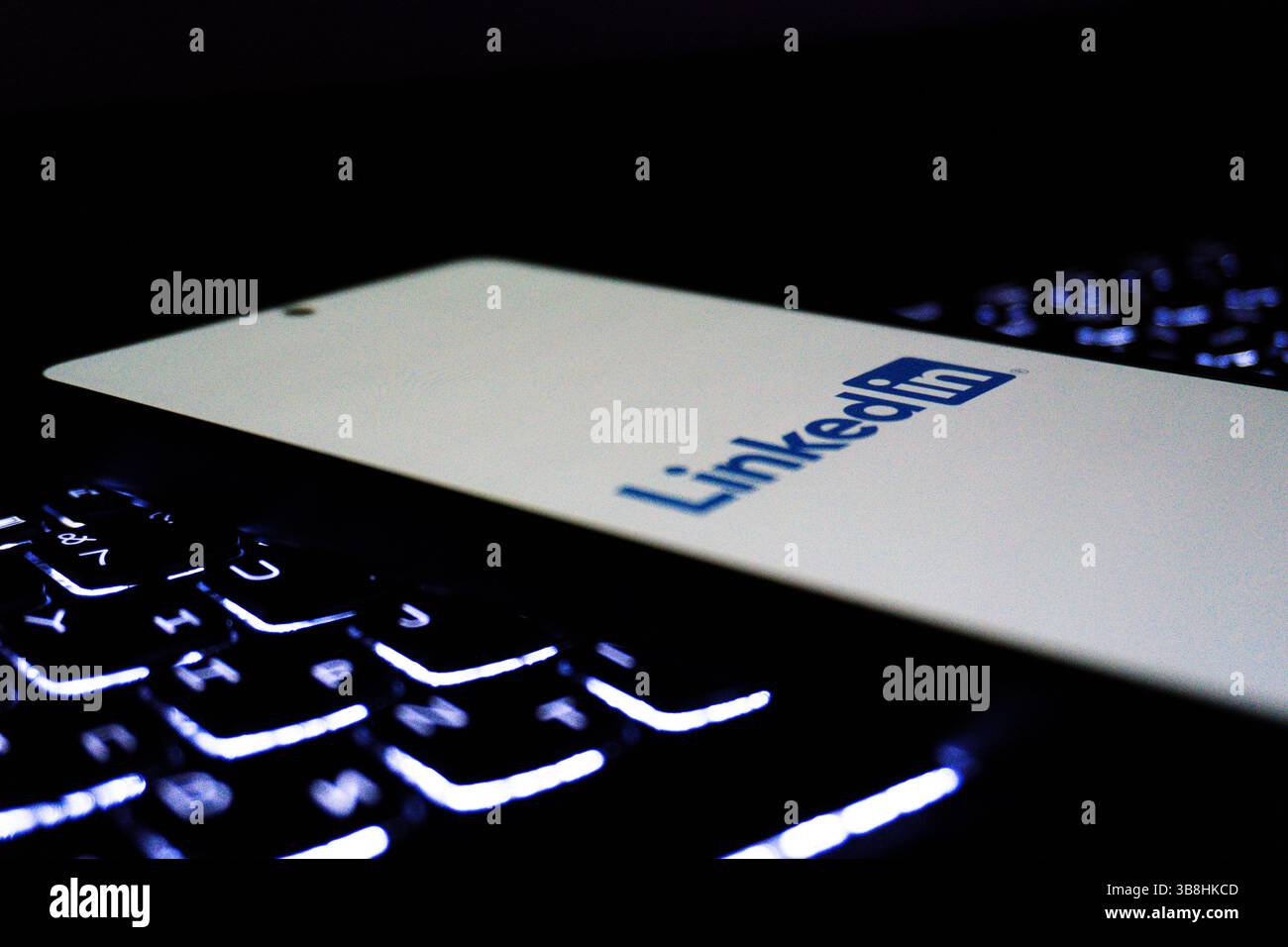 LinkedIn logo on the screen Stock Photo - Alamy