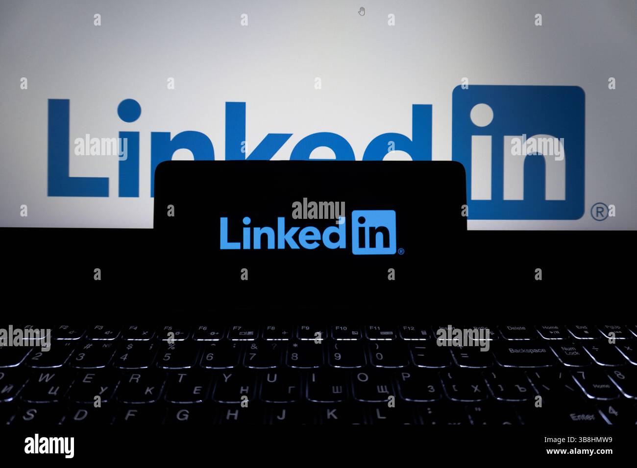 LinkedIn logo on the screen Stock Photo - Alamy