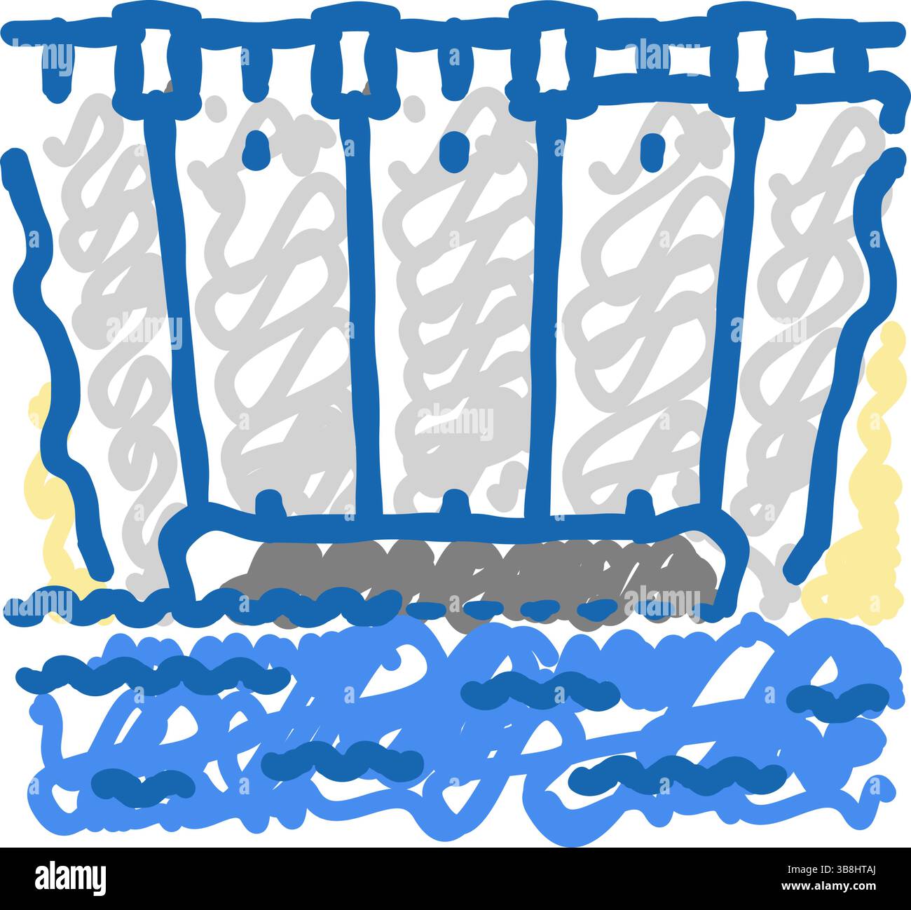 dam structure hydroelectric power icon doodle illustration Stock Vector ...