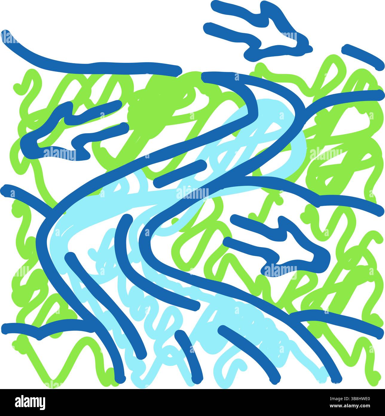 river flow hydroelectric power icon doodle illustration Stock Vector ...