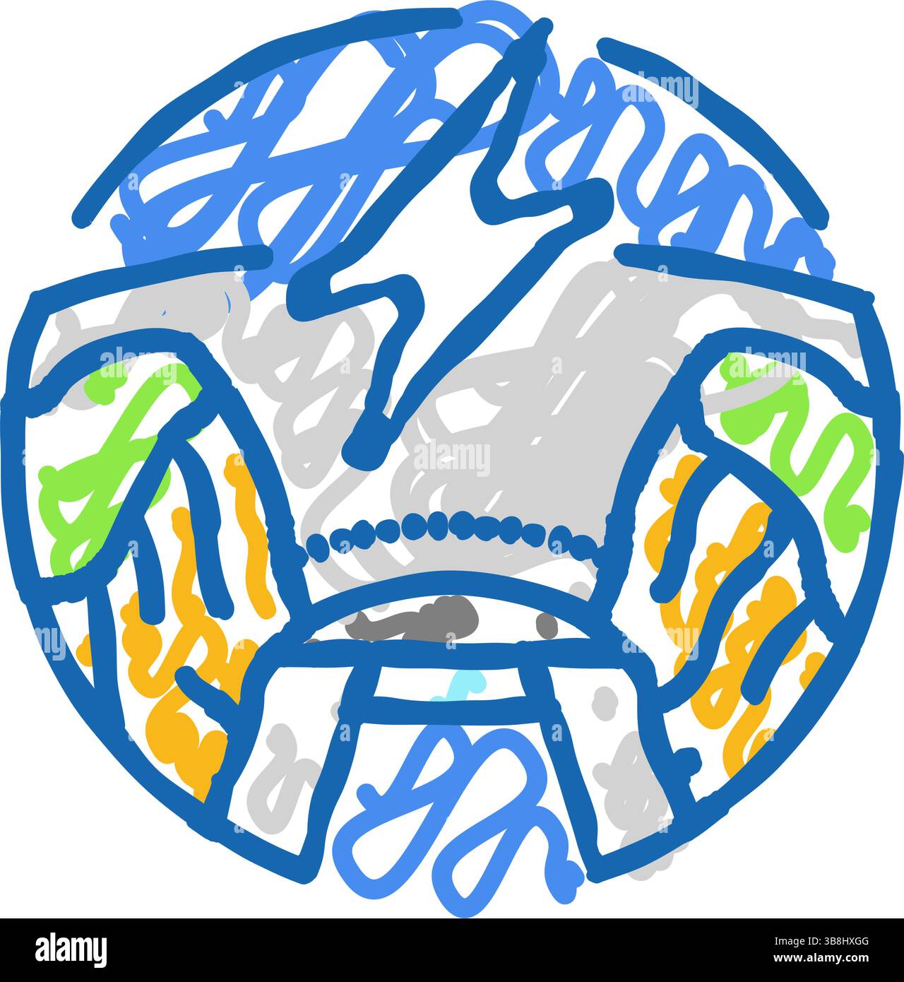 hydropower hydroelectric power icon doodle illustration Stock Vector ...