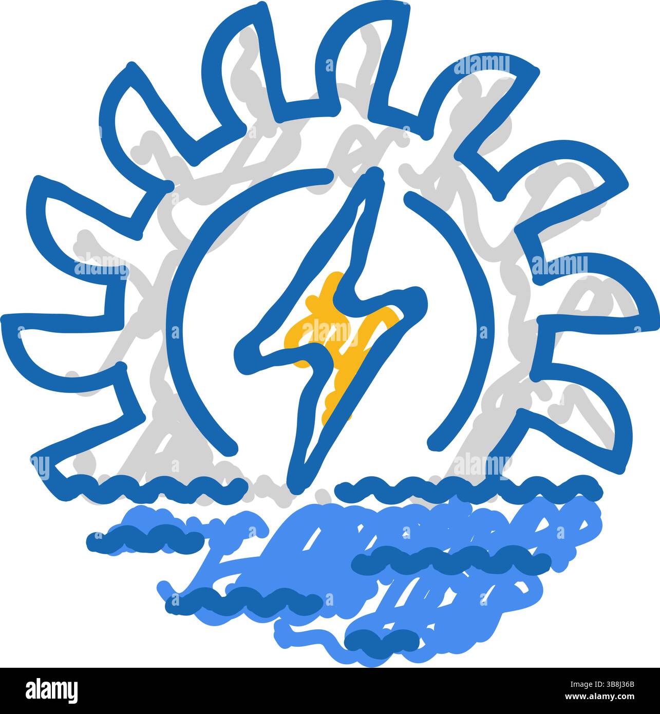 energy independence hydroelectric power icon doodle illustration Stock ...
