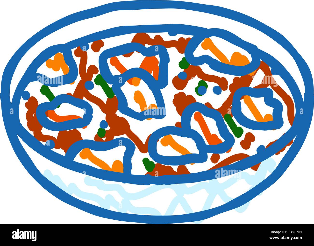 aloo gobi indian cuisine icon doodle illustration Stock Vector Image ...