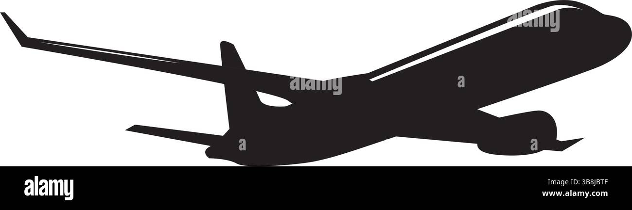 Airplane passenger travel silhouette icon. Aeroplane vector icon ...