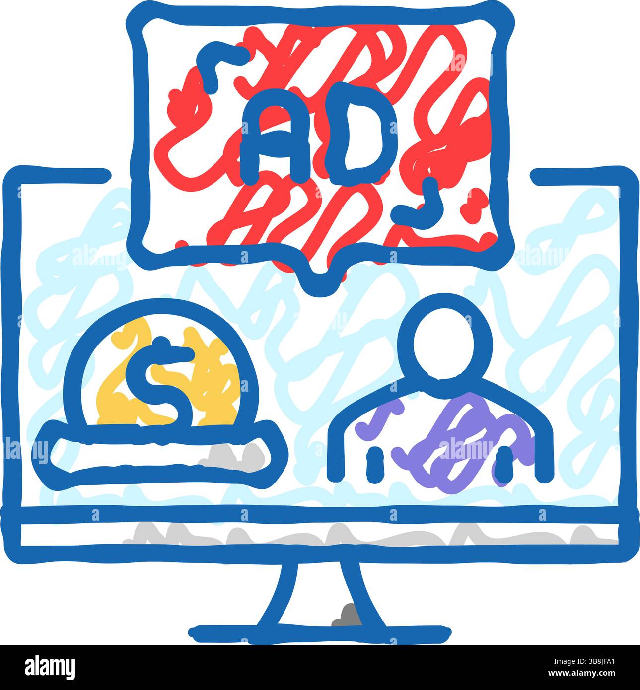 sponsored content icon doodle illustration Stock Vector Image & Art - Alamy