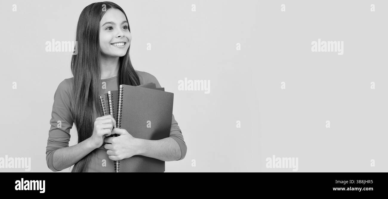 Portrait happy teenager schoolgirl Black and White Stock Photos ...