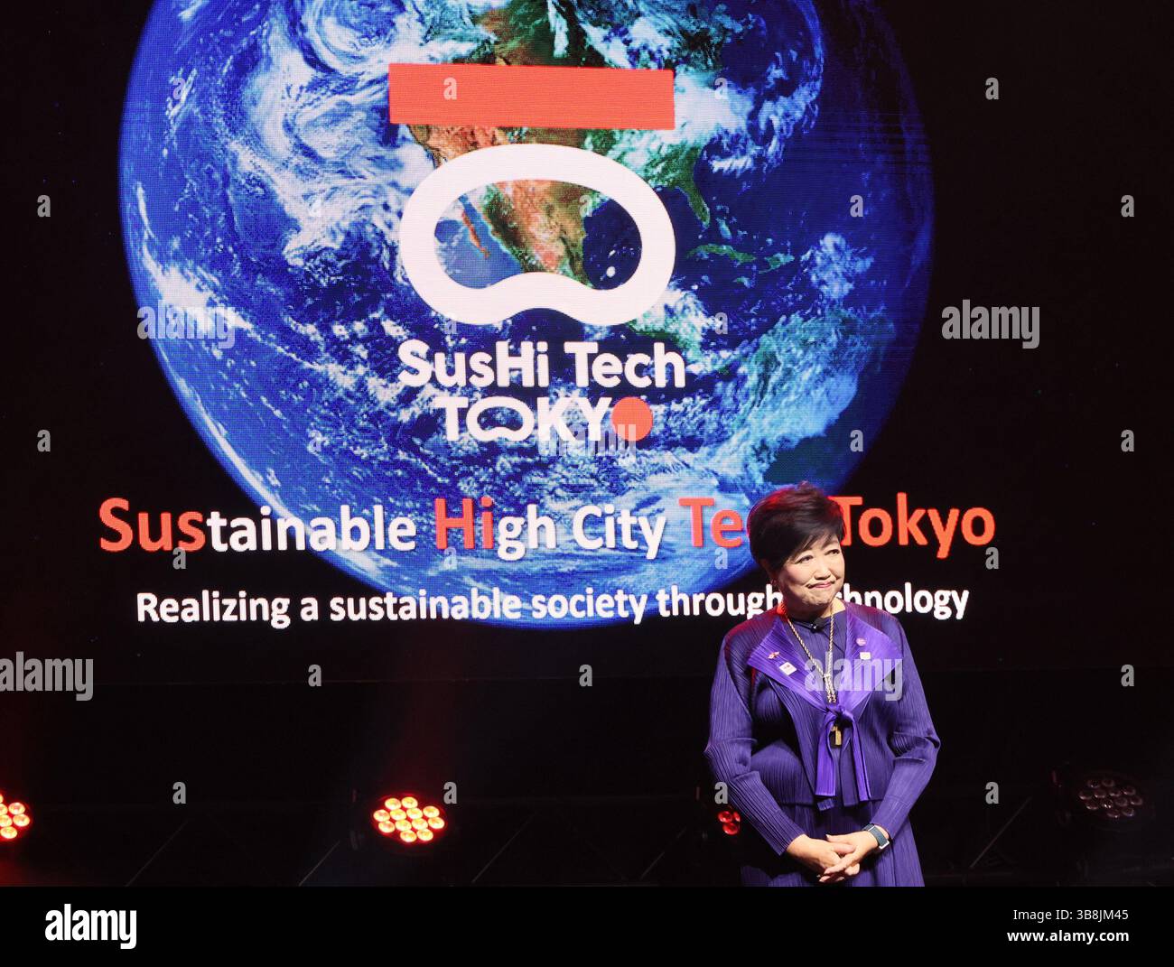 Tokyo, Japan. 8th May, 2025. Tokyo Governor Yuriko Koike delivers an opening speech at the ...