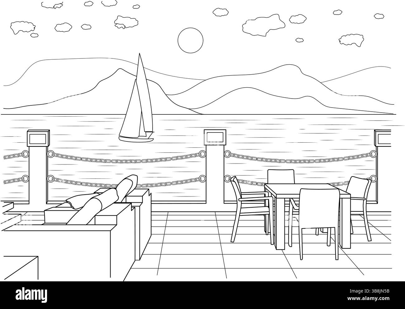 A tranquil resort complex with buildings situated along the scenic ...