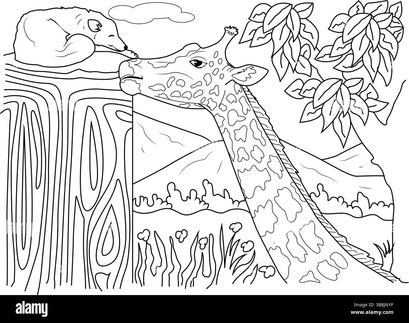 Baby giraffe resting Stock Vector Images - Alamy