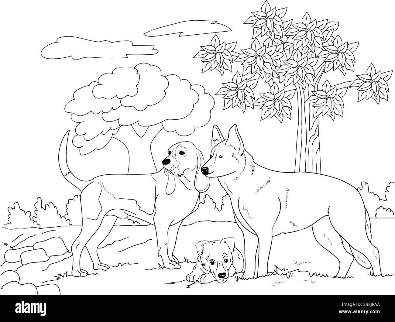 Mixed breed black dogs Stock Vector Images - Alamy