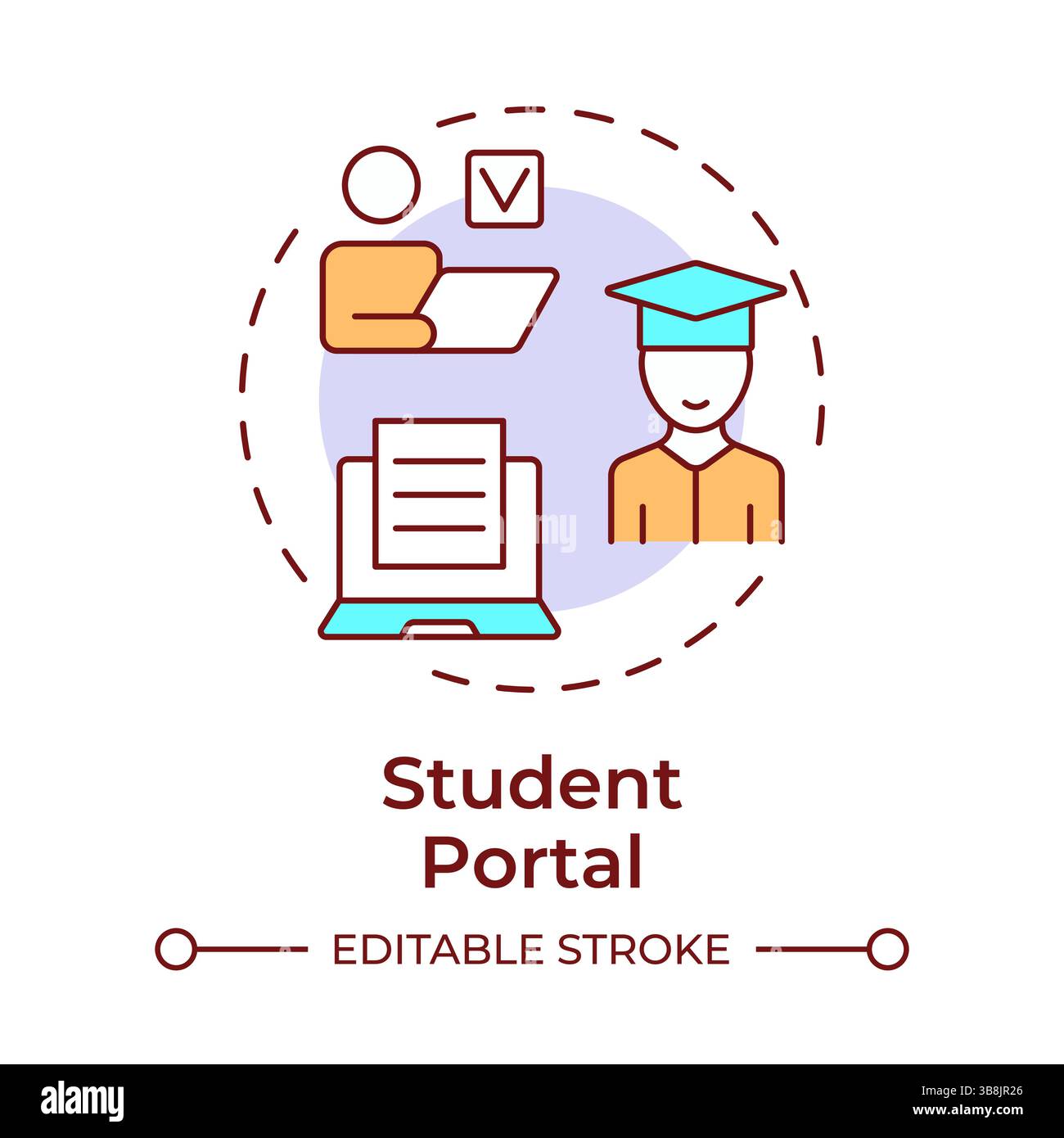 Student portal multi color concept icon Stock Vector Image & Art - Alamy