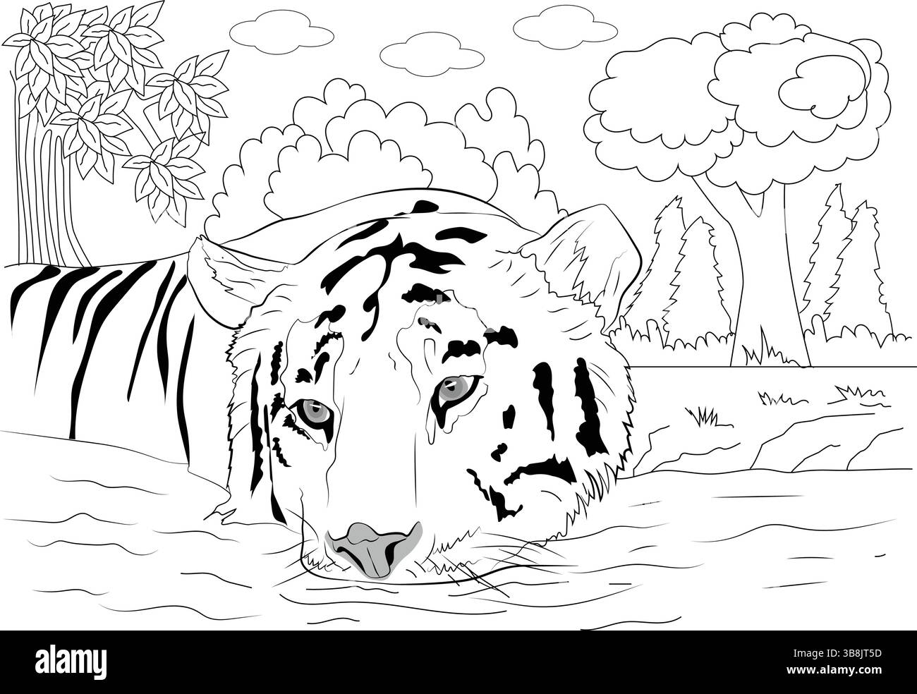 Tiger day vector vectors Black and White Stock Photos & Images - Alamy