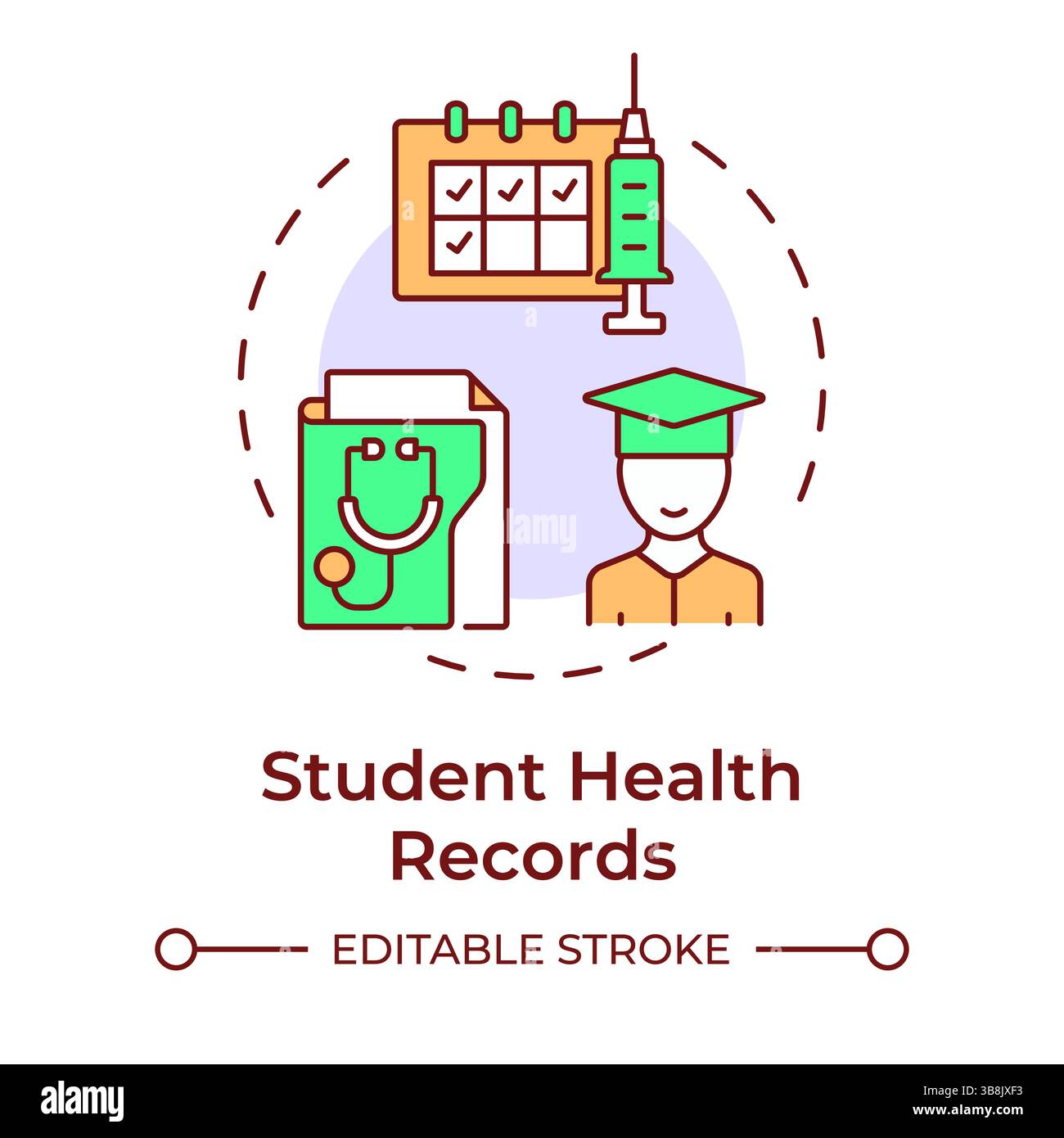 Student health records multi color concept icon Stock Vector Image ...