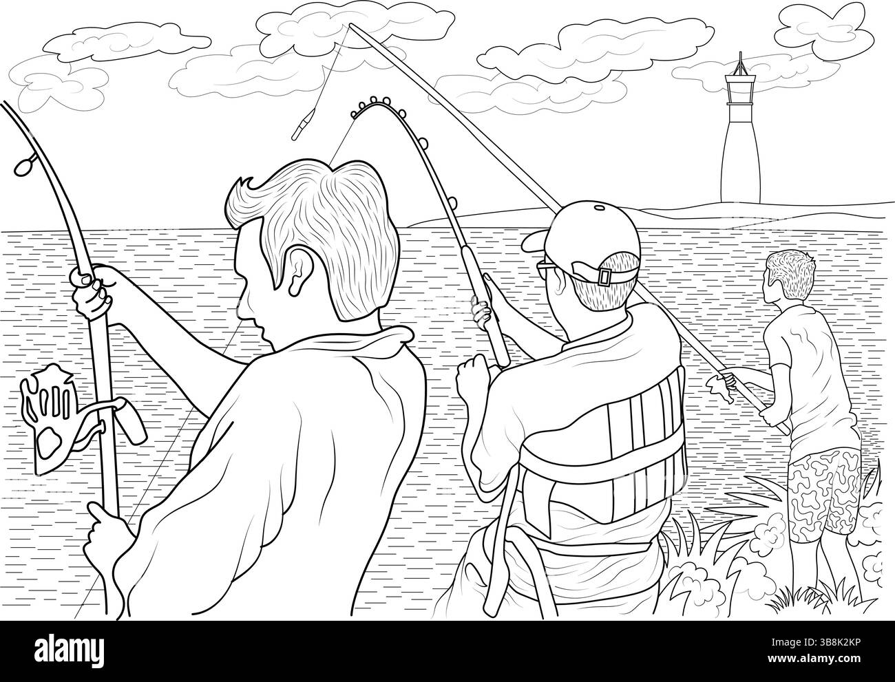 Casting a line Cut Out Stock Images & Pictures - Alamy