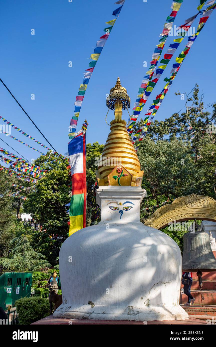 Swayambhunath Monkey Temple, Kathmandu, Nepal. Swayambhu Maha Chaitya ...