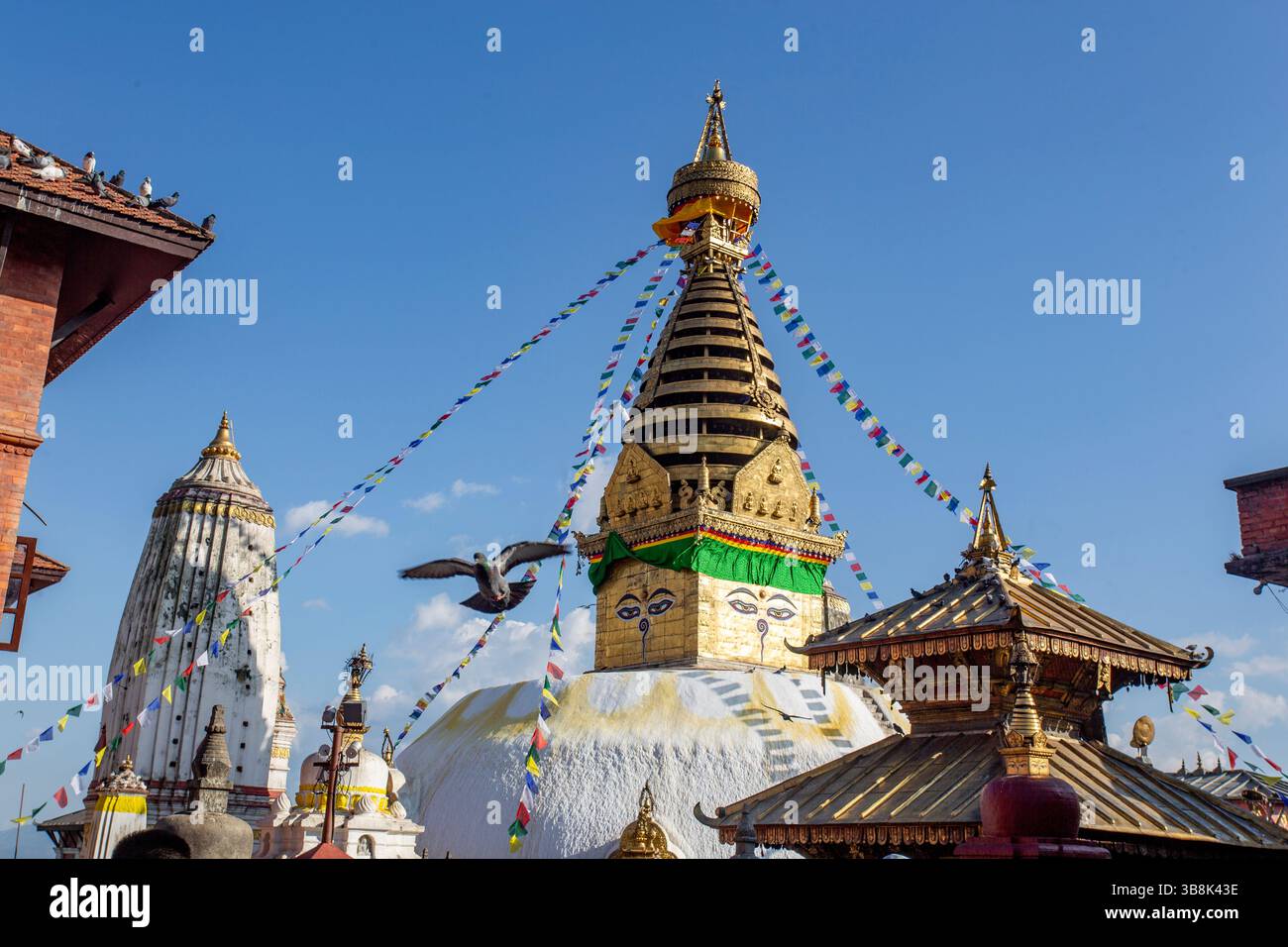 Swayambhunath Monkey Temple, Kathmandu, Nepal. Swayambhu Maha Chaitya ...