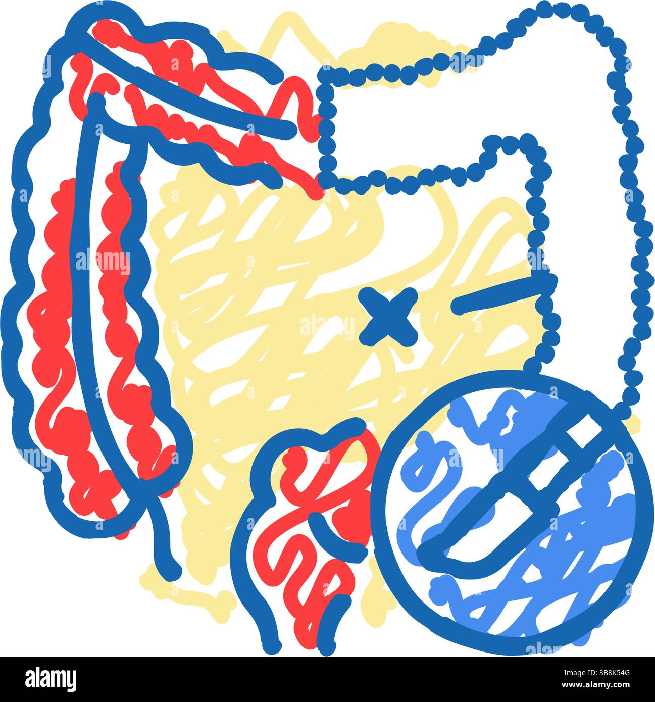 bowel resection surgery doctor icon doodle illustration Stock Vector ...