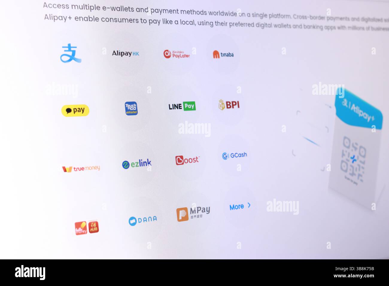Digital payment platforms interface featuring alipay, paypal, gcash ...