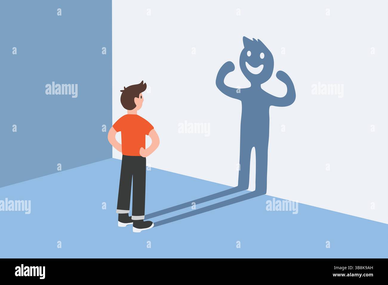 self-esteem, self love communication concept, confidence young man ...